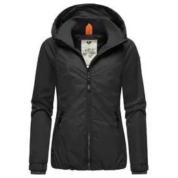 Outdoorjacke Ragwear "Dizzie" Gr. M (38), schwarz Damen Jacken stylische Übergangsjacke mit großer Kapuze