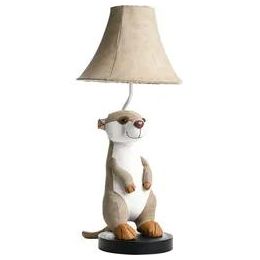 LED Tischleuchte HAPPY LAMPS FOR SMILING EYES "Eddie das Erdmännchen" Lampen Gr. H: 60cm, beige (beige, braun und weiß) Hochwertig, Einzigartig, Zertifiziert, Nachhaltig, Tiermotiv