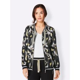 Damen Modal-Viskose-Jacke, Grau, Gr. 36/38, CREATION L PREMIUM, Homewear, Material: Modal