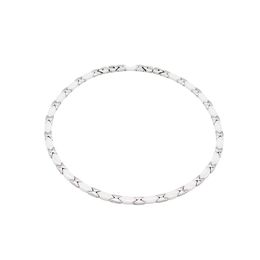 ELLAWIL Collier Klassisches Basic Collier aus Keramik und Edelstahl Weiß/Silber (Kettenlänge 49 cm), inklusive Geschenkschachtel