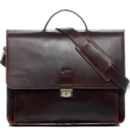 BACCINI Laptoptasche echt Leder Aktentasche 15 Zoll Laptop Fach braun, Aktentasche 15,4 Zoll echt Leder Herren, Aktentasche braun-cognac