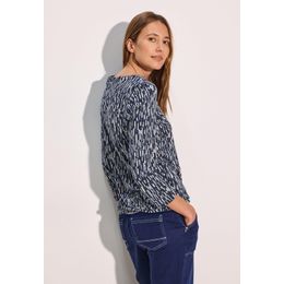 Cecil Funktionsshirt (1-tlg) Drapiert/gerafft, blau, S