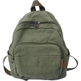 LuxusKollektion Cityrucksack Damen Rucksack klein Canvas Cityrucksack grün, Daypacks Schulrucksack