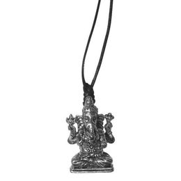 Saraswati Kette mit Anhänger Halskette "Ganesha" Messing silberfarben 3cm