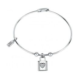 La Petite Story Armband Solid steel bracelet with padlock Love LPS05ASD15
