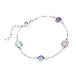 Smart Jewel Armband bunte Steine, Silber 925