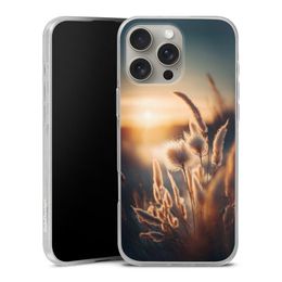 DeinDesign iPhone 16 Pro Max Handy Silikon H&uuml;lle Case transparent Handyh&uuml;lle Sun Pampasgras Nature Silikon Case