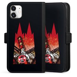 DeinDesign iPhone 11 Handy Klapph&uuml;lle Handyh&uuml;lle aus Kunst Leder schwarz Flip Case 1. Fc K&ouml;ln Cologne Cathedral Official Licensed Product Sideflip mit Lasche