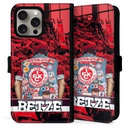 DeinDesign iPhone 16 Pro Handy Klapph&uuml;lle Handyh&uuml;lle aus Kunst Leder schwarz Flip Case Official Licensed Product 1. Fc Kaiserslautern 1. Fck Sideflip mit Lasche