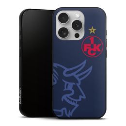 DeinDesign iPhone 16 Pro Handy Slim Case extra d&uuml;nn Silikon Handyh&uuml;lle schwarz H&uuml;lle Logo 1. Fc Kaiserslautern 1. Fck Silikon Slim Case