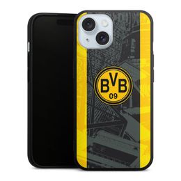 DeinDesign iPhone 15 Handy Premium Silikon H&uuml;lle Handyh&uuml;lle schwarz Case Bvb Borussia Dortmund Stadium Silikon Premium Case