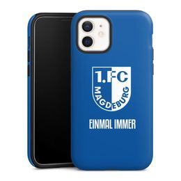 DeinDesign iPhone 12 mini Handy Panzer Handyh&uuml;lle robuste Outdoor H&uuml;lle Schutzh&uuml;lle matt 1. Fc Magdeburg Official Licensed Product Coat Of Arms Tough Case