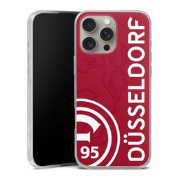DeinDesign iPhone 16 Pro Max Handy Silikon H&uuml;lle Case transparent Handyh&uuml;lle Lettering F95 Fortuna D&uuml;sseldorf Silikon Case