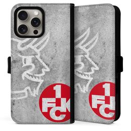 DeinDesign iPhone 16 Pro Handy Klapph&uuml;lle Handyh&uuml;lle aus Kunst Leder schwarz Flip Case 1. Fck Devil 1. Fc Kaiserslautern Sideflip mit Lasche
