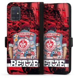 DeinDesign Galaxy A51 Handy Klapph&uuml;lle Handyh&uuml;lle aus Kunst Leder schwarz Flip Case Official Licensed Product 1. Fc Kaiserslautern 1. Fck Sideflip mit Lasche