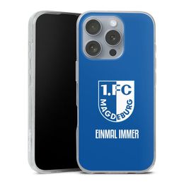 DeinDesign iPhone 16 Pro Handy Silikon H&uuml;lle Case transparent Handyh&uuml;lle Coat Of Arms Official Licensed Product 1. Fc Magdeburg Silikon Case