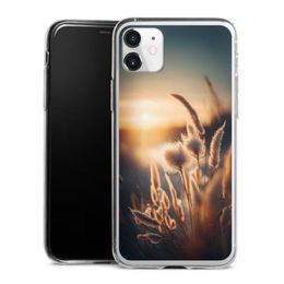 DeinDesign iPhone 11 Handy Slim Case Silikon Handyh&uuml;lle transparent H&uuml;lle extra d&uuml;nn Sun Nature Pampasgras Silikon Slim Case