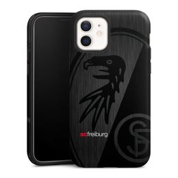 DeinDesign iPhone 12 mini Handy Panzer Handyh&uuml;lle robuste Outdoor H&uuml;lle Schutzh&uuml;lle matt Sc Freiburg Official Licensed Product Metallic Look Tough Case