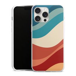 DeinDesign iPhone 15 Pro Max Handy Silikon H&uuml;lle Case wei&szlig; Handyh&uuml;lle Ombre Wave Colour Silikon Case