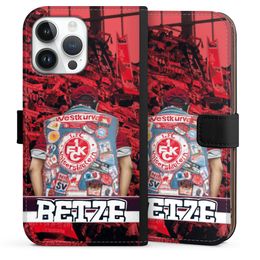 DeinDesign iPhone 14 Pro Max Handy Klapph&uuml;lle Handyh&uuml;lle aus Kunst Leder schwarz Flip Case Official Licensed Product 1. Fc Kaiserslautern 1. Fck Sideflip mit 