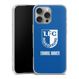 DeinDesign iPhone 16 Pro Max Handy Silikon H&uuml;lle Case transparent Handyh&uuml;lle Coat Of Arms Official Licensed Product 1. Fc Magdeburg Silikon Case