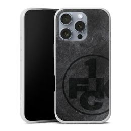 DeinDesign iPhone 16 Pro Handy Silikon H&uuml;lle Case wei&szlig; Handyh&uuml;lle Concrete 1. Fc Kaiserslautern 1. Fck Silikon Case