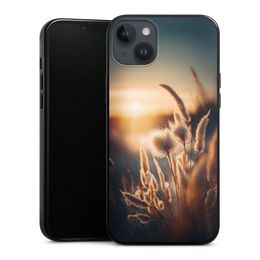 DeinDesign iPhone 14 Plus Handy Silikon H&uuml;lle Case schwarz Handyh&uuml;lle Sun Pampasgras Nature
