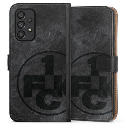 DeinDesign Galaxy A33 5G Handy Klapph&uuml;lle Handyh&uuml;lle aus Kunst Leder schwarz Flip Case Concrete 1. Fck 1. Fc Kaiserslautern Sideflip mit langer Lasche
