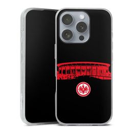 DeinDesign iPhone 16 Pro Handy Silikon H&uuml;lle Case transparent Handyh&uuml;lle Official Licensed Product Eintracht Frankfurt Stadium Silikon Case