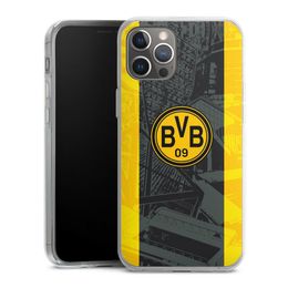 DeinDesign iPhone 12 Pro Max Handy Silikon H&uuml;lle Case transparent Handyh&uuml;lle Bvb Borussia Dortmund Stadium Silikon Case