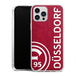DeinDesign iPhone 13 Pro Max Handy Silikon H&uuml;lle Case transparent Handyh&uuml;lle Lettering F95 Fortuna D&uuml;sseldorf Silikon Case