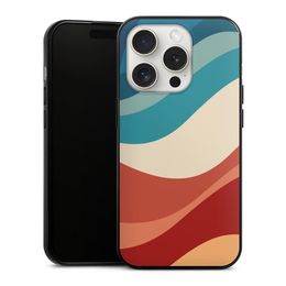 DeinDesign iPhone 15 Pro Handy Slim Case extra d&uuml;nn Silikon Handyh&uuml;lle schwarz H&uuml;lle Ombre Wave Colour Silikon Slim Case