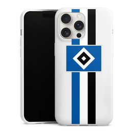 DeinDesign iPhone 15 Pro Max Handy Silikon H&uuml;lle Case wei&szlig; Handyh&uuml;lle Hamburger Sv Transparent Hsv Silikon Case