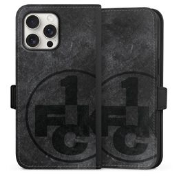 DeinDesign iPhone 15 Pro Max Handy Klapph&uuml;lle Handyh&uuml;lle aus Kunst Leder schwarz Flip Case Concrete 1. Fc Kaiserslautern 1. Fck Sideflip mit Lasche