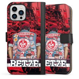 DeinDesign iPhone 13 Pro Max Handy Klapph&uuml;lle Handyh&uuml;lle aus Kunst Leder schwarz Flip Case Official Licensed Product 1. Fc Kaiserslautern 1. Fck Sideflip mit 
