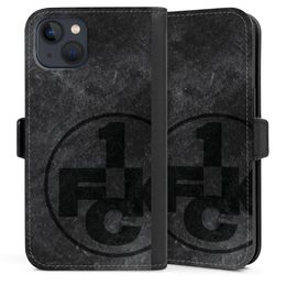 DeinDesign iPhone 13 Handy Klapph&uuml;lle Handyh&uuml;lle aus Kunst Leder schwarz Flip Case Concrete 1. Fc Kaiserslautern 1. Fck Sideflip mit Lasche