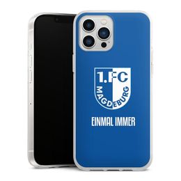 DeinDesign iPhone 13 Pro Max Handy Silikon H&uuml;lle Case transparent Handyh&uuml;lle Coat Of Arms Official Licensed Product 1. Fc Magdeburg Silikon Case