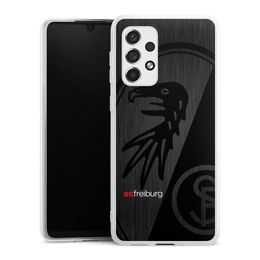 DeinDesign Galaxy A33 5G Handy Silikon H&uuml;lle Case transparent Handyh&uuml;lle Metallic Look Sc Freiburg Official Licensed Product Silikon Case