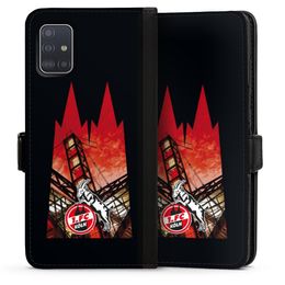 DeinDesign Galaxy A51 Handy Klapph&uuml;lle Handyh&uuml;lle aus Kunst Leder schwarz Flip Case 1. Fc K&ouml;ln Cologne Cathedral Official Licensed Product Sideflip mit Lasche