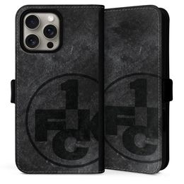 DeinDesign iPhone 16 Pro Handy Klapph&uuml;lle Handyh&uuml;lle aus Kunst Leder schwarz Flip Case Concrete 1. Fc Kaiserslautern 1. Fck Sideflip mit Lasche