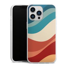 DeinDesign iPhone 13 Pro Handy Silikon H&uuml;lle Case wei&szlig; Handyh&uuml;lle Ombre Wave Colour Silikon Case