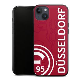 DeinDesign iPhone 14 Plus Handy Silikon H&uuml;lle Case schwarz Handyh&uuml;lle Lettering F95 Fortuna D&uuml;sseldorf