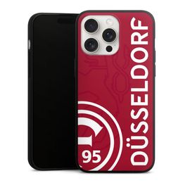 DeinDesign iPhone 15 Pro Max Handy Premium Silikon H&uuml;lle Handyh&uuml;lle schwarz Case Lettering F95 Fortuna D&uuml;sseldorf Silikon Premium Case