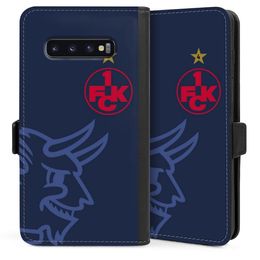 DeinDesign Galaxy S10 Plus Handy Klapph&uuml;lle Handyh&uuml;lle aus Kunst Leder schwarz Flip Case Logo 1. Fc Kaiserslautern 1. Fck Sideflip mit Lasche