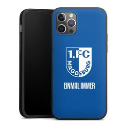 DeinDesign iPhone 12 Pro Handy Premium Silikon H&uuml;lle Handyh&uuml;lle schwarz Case Coat Of Arms Official Licensed Product 1. Fc Magdeburg Silikon Premium Case