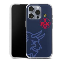 DeinDesign iPhone 16 Pro Handy Silikon H&uuml;lle Case wei&szlig; Handyh&uuml;lle Logo 1. Fc Kaiserslautern 1. Fck Silikon Case