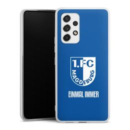 DeinDesign Galaxy A53 5G Handy Silikon H&uuml;lle Case transparent Handyh&uuml;lle Coat Of Arms 1. Fc Magdeburg Official Licensed Product Silikon Case