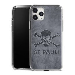 DeinDesign iPhone 11 Pro Max Handy Silikon H&uuml;lle Case transparent Handyh&uuml;lle Logo Fc St. Pauli Concrete Silikon Case