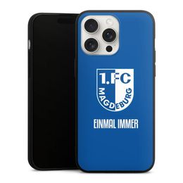 DeinDesign iPhone 15 Pro Max Handy Premium Silikon H&uuml;lle Handyh&uuml;lle schwarz Case Coat Of Arms Official Licensed Product 1. Fc Magdeburg Silikon Premium Case