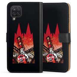 DeinDesign Galaxy A12 Handy Klapph&uuml;lle Handyh&uuml;lle aus Kunst Leder schwarz Flip Case 1. Fc K&ouml;ln Cologne Cathedral Official Licensed Product Sideflip mit langer 